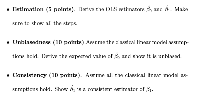Solved 1 OLS estimators are BLUE. . OLS estimators are | Chegg.com