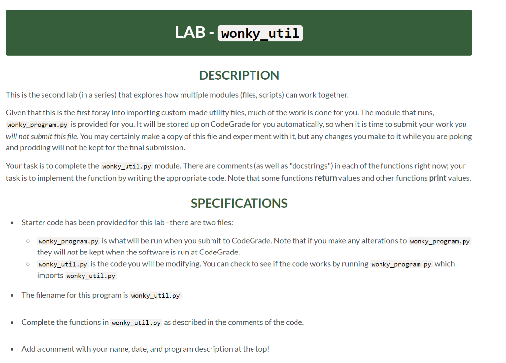 Solved DESCRIPTION This is the second lab (in a series) that | Chegg.com
