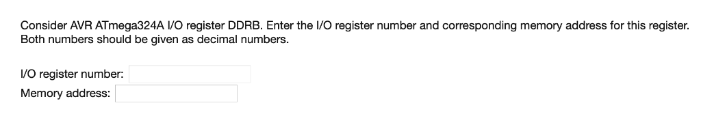 Consider AVR ATmega324A IVO register DDRB. Enter the | Chegg.com