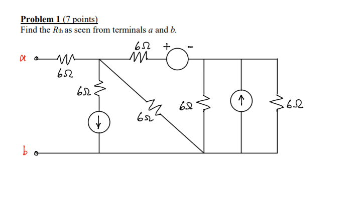 Solved Problem 1 (7 points) Find the Rth as seen from | Chegg.com