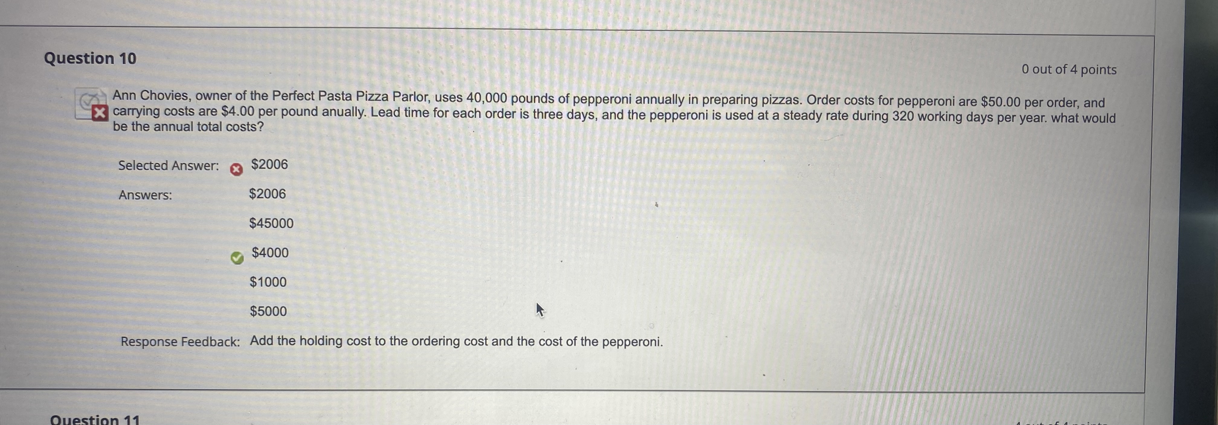 Solved Ann Chovies, owner of the Perfect Pasta Pizza Parlor, | Chegg.com
