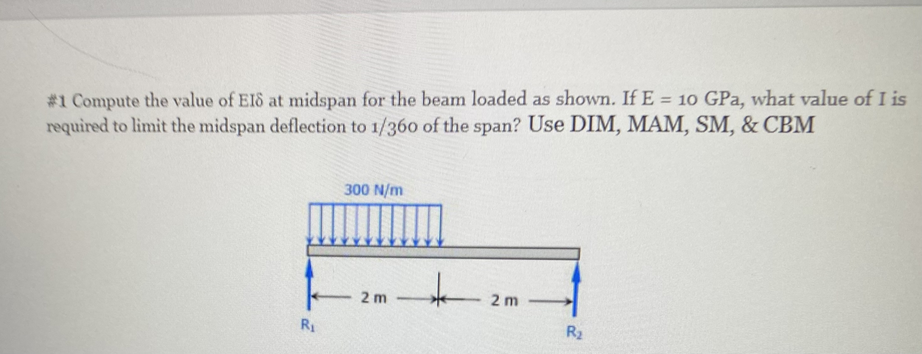 Solved \#1 Compute the value of EI δ at midspan for the beam | Chegg.com