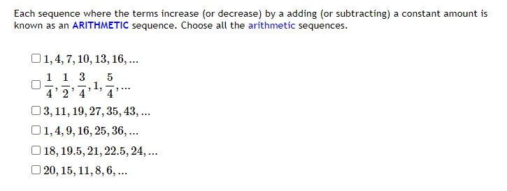 Solved Each sequence where the terms increase (or decrease) | Chegg.com