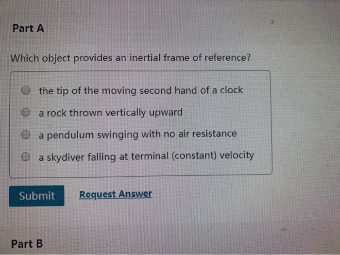 Solved Part A Which object provides an inertial frame of | Chegg.com