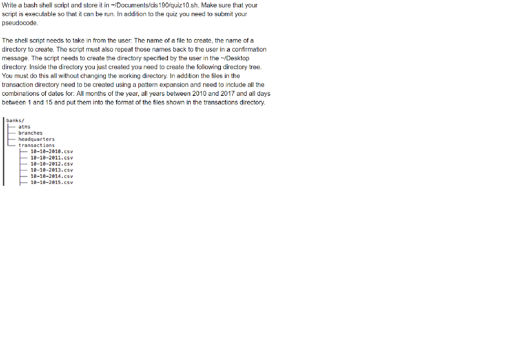 Solved Write A Bash Shell Script And Store It In