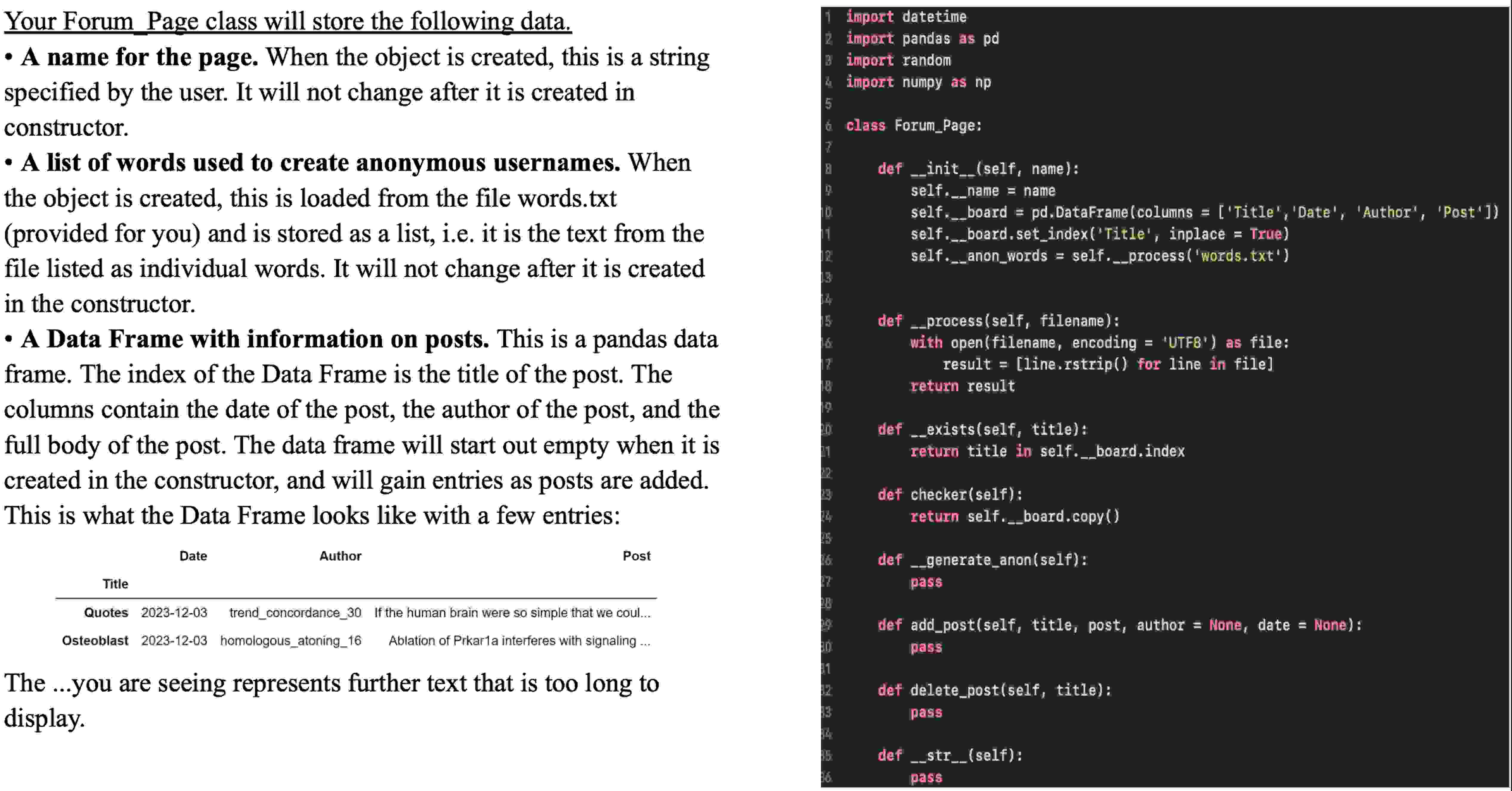 Solved Using the template in screenshot, help me writing a | Chegg.com