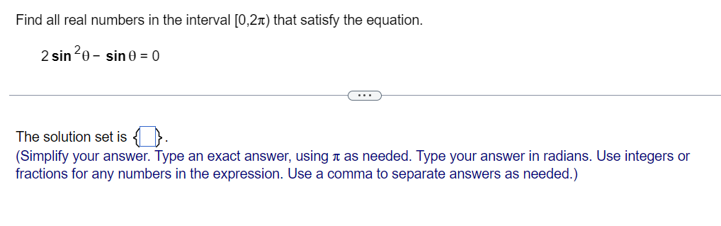 Solved Find all real numbers in the interval [0,2π) ﻿that | Chegg.com