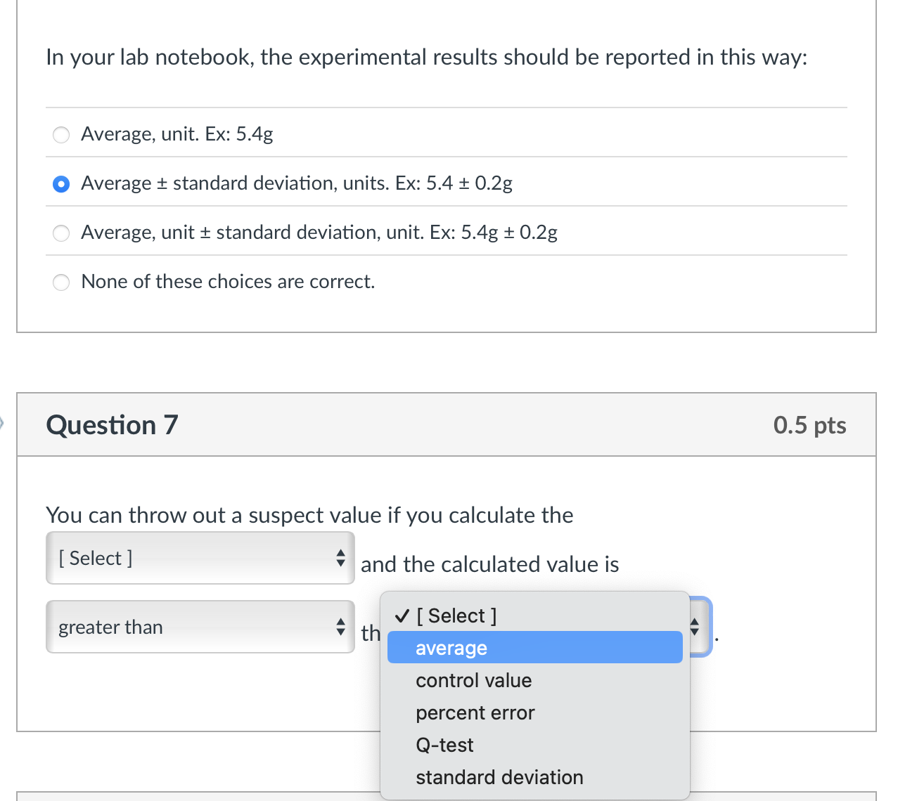 Solved In your lab notebook, the experimental results should | Chegg.com