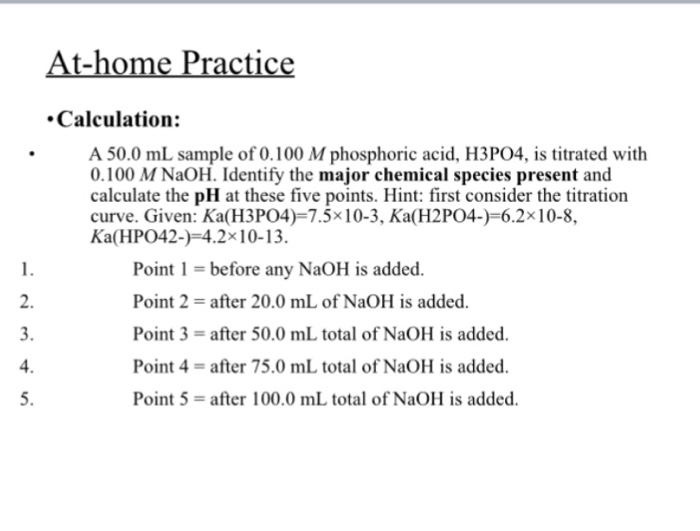 Solved A 50.0 mL sample of 0.100 M phosphoric acid. H3PO4, | Chegg.com
