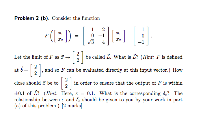 Solved Problem 2 (a). Let the function F:Rn→Rm be given by | Chegg.com