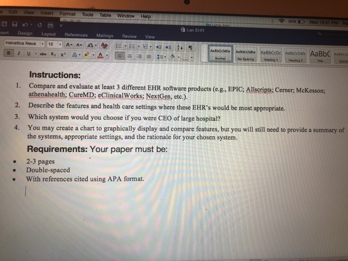 Solved Edit View Insert Format Tools Table Window Help 令3596 