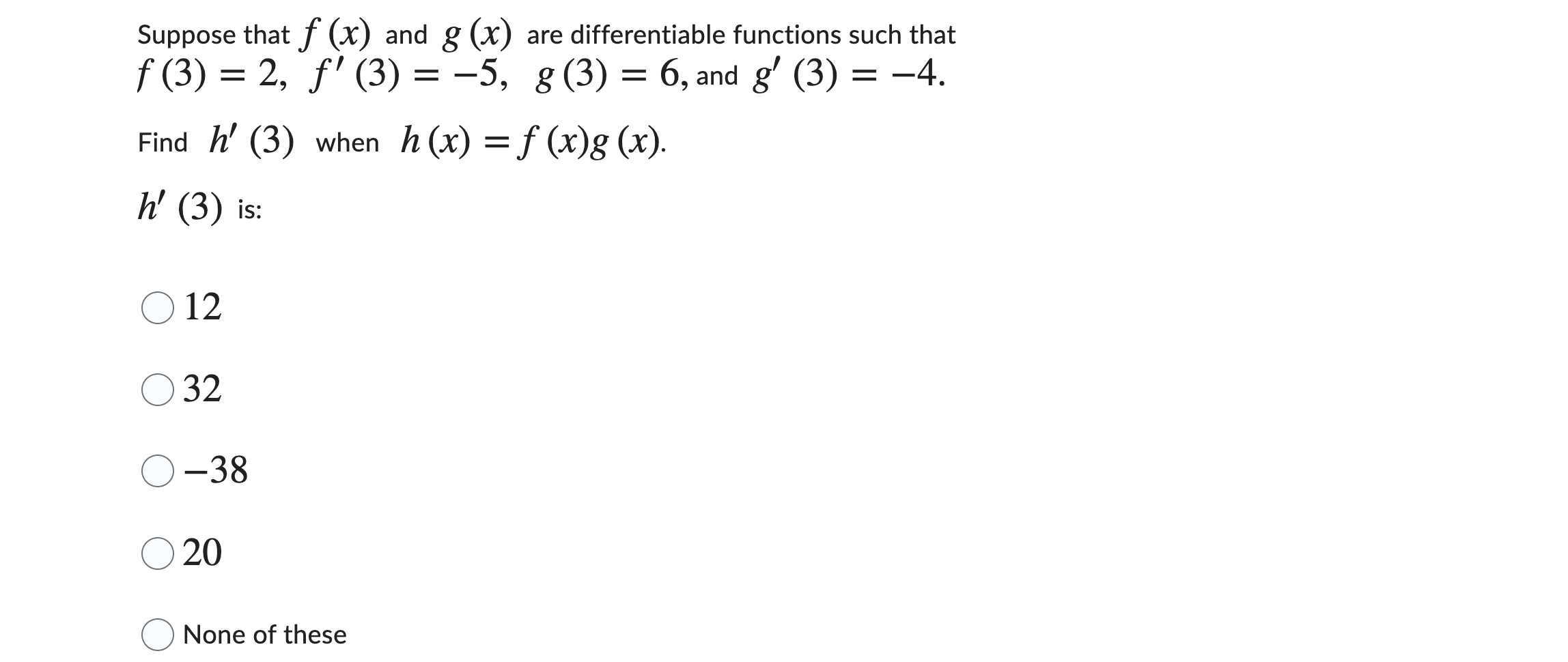Solved Suppose that f(x) and g(x) are differentiable | Chegg.com