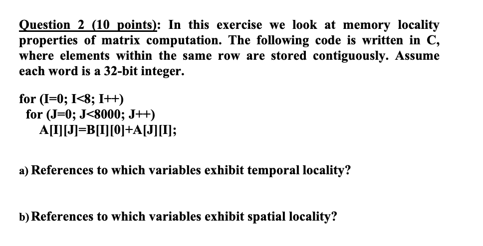 Solved Question 2 (10 points): In this exercise we look at | Chegg.com