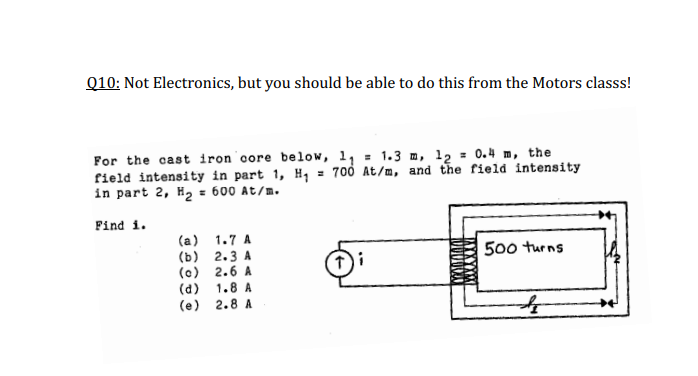 Solved Q10: Not Electronics, but you should be able to do | Chegg.com