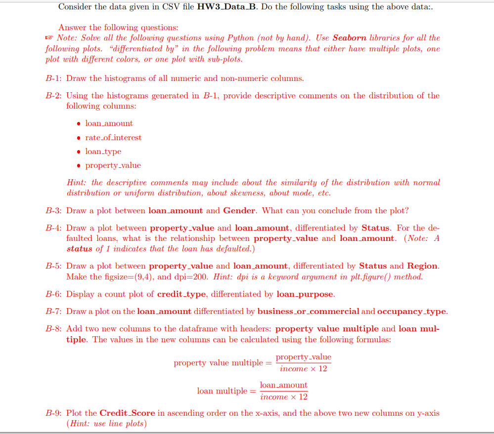 Solved Consider the data given in CSV file HW3_Data_B. Do | Chegg.com