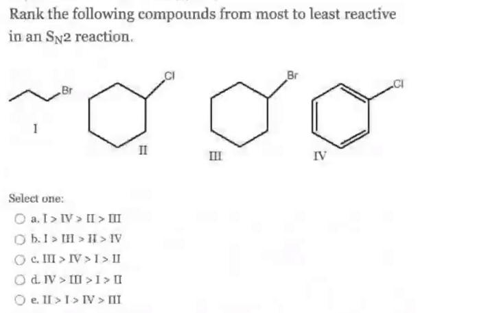 Solved Rank the following compounds from most to least | Chegg.com