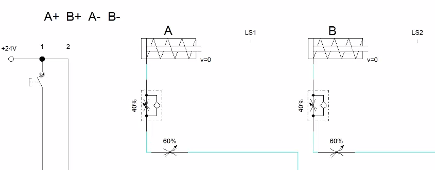 Solved Can I have a A+ B+ A- B- electro-pneumatic circuit | Chegg.com