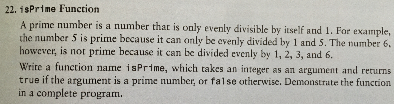 Solved Programming Challenge number 22: isPrime Function, | Chegg.com