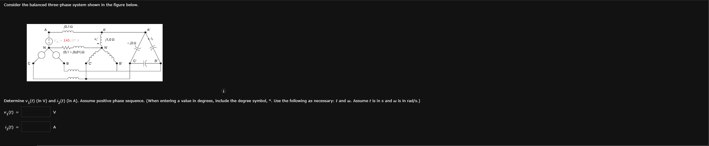 Solved Determine v1(t) ﻿(in V) ﻿and i2(t) ﻿(in A). ﻿Assume | Chegg.com