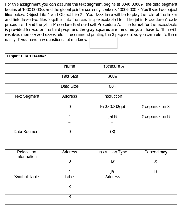 Solved For this assignment you can assume the text segment | Chegg.com