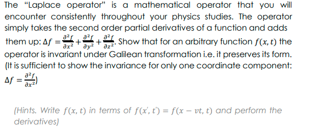 Solved The "Laplace operator" is a mathematical operator | Chegg.com