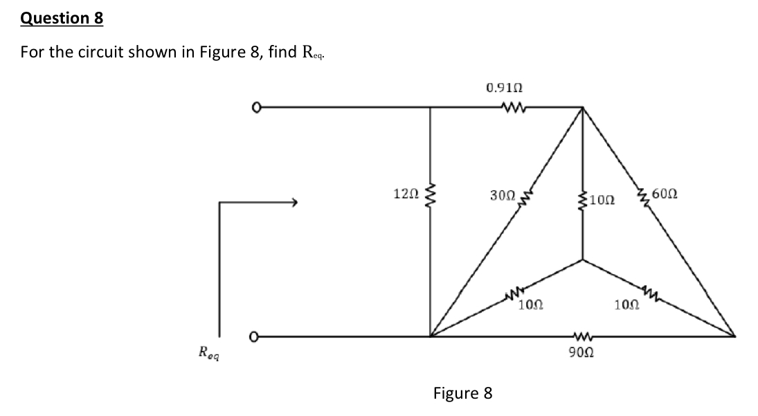 Solved For the circuit shown in Figure 8, find Req. . Figure | Chegg.com