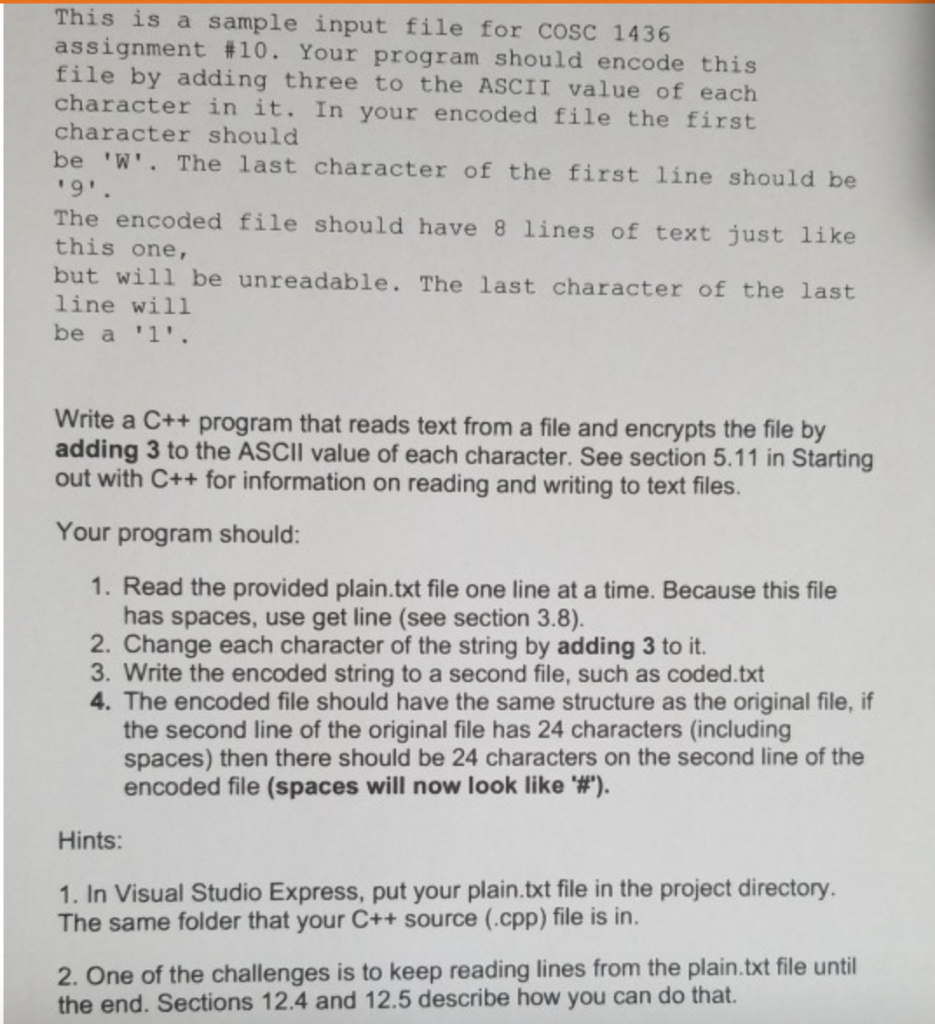 Solved I need help figuring out how to save the plain.txt | Chegg.com