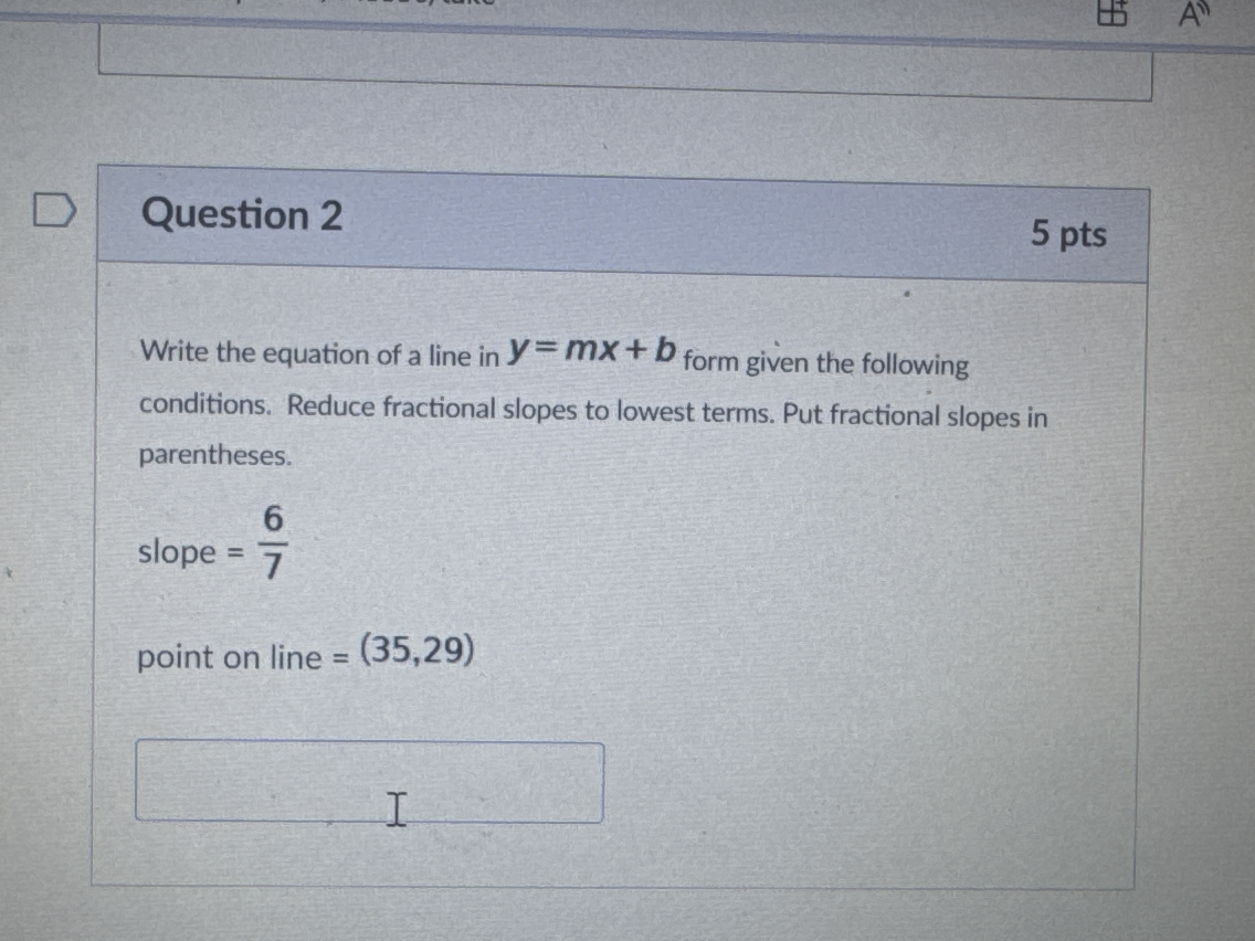 Solved Question 2Write the equation of ﻿a line | Chegg.com