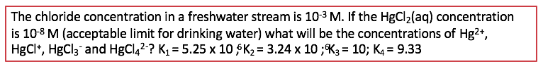 Solved The chloride concentration in a freshwater stream is | Chegg.com