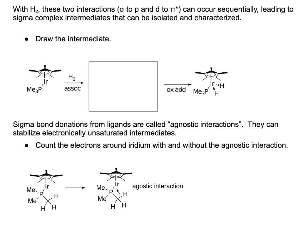 Solved With H2, these two interactions ( σ to p and d to π∗ | Chegg.com