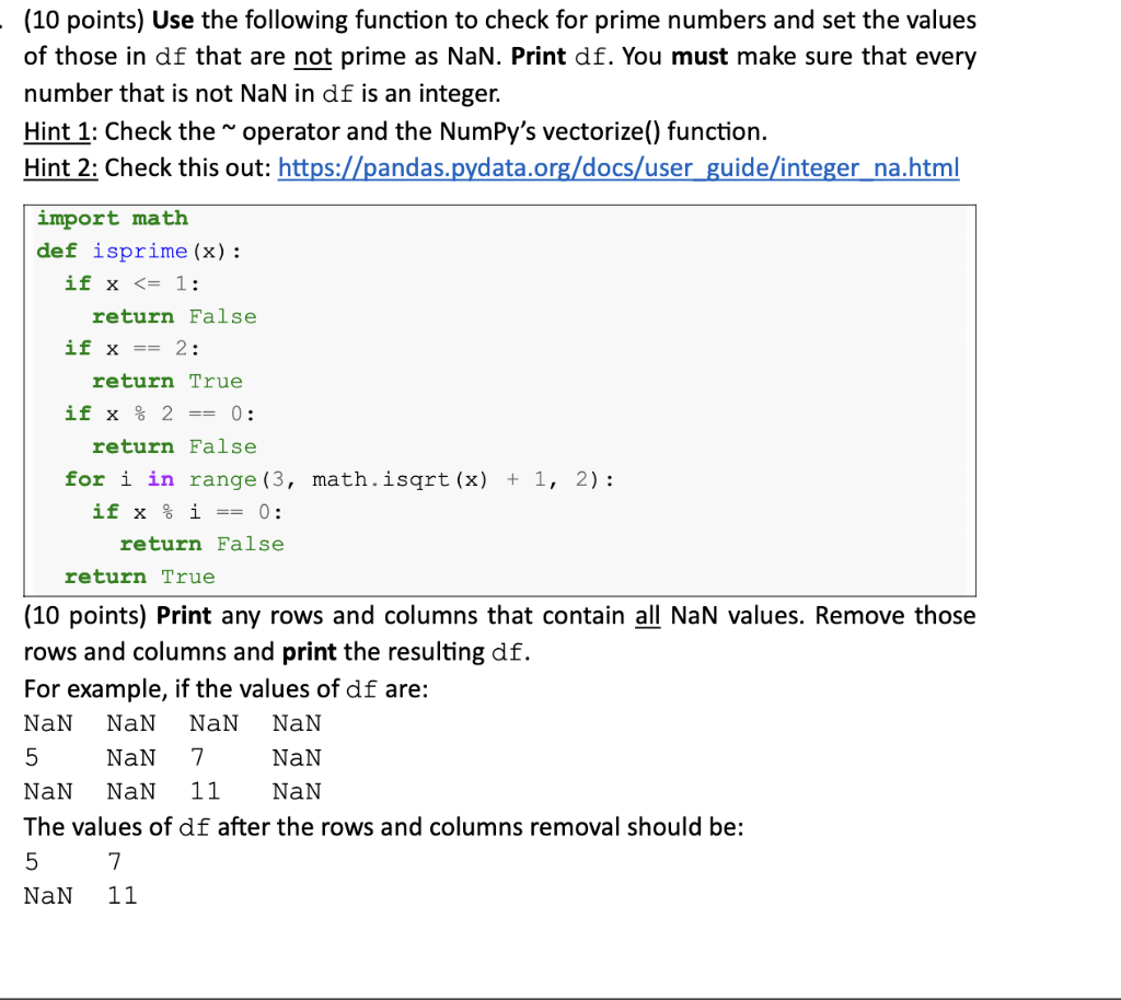 Solved make sure to test your code with row of 10 and | Chegg.com