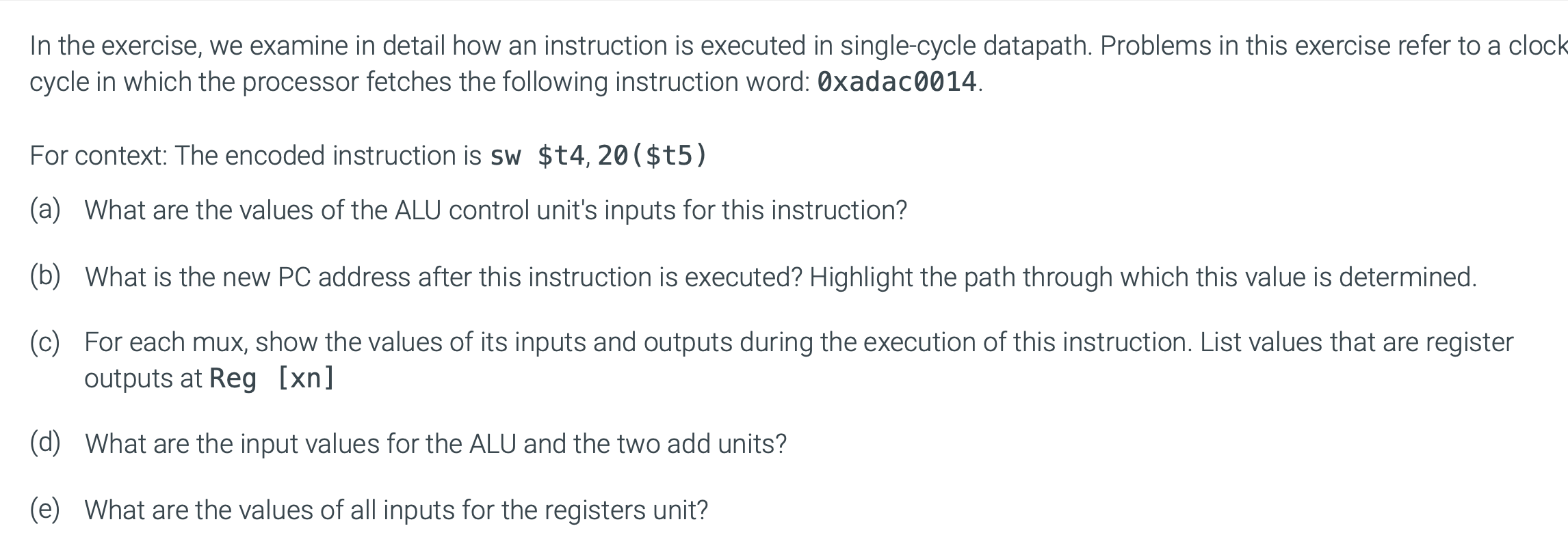 Solved In the exercise, we examine in detail how an | Chegg.com
