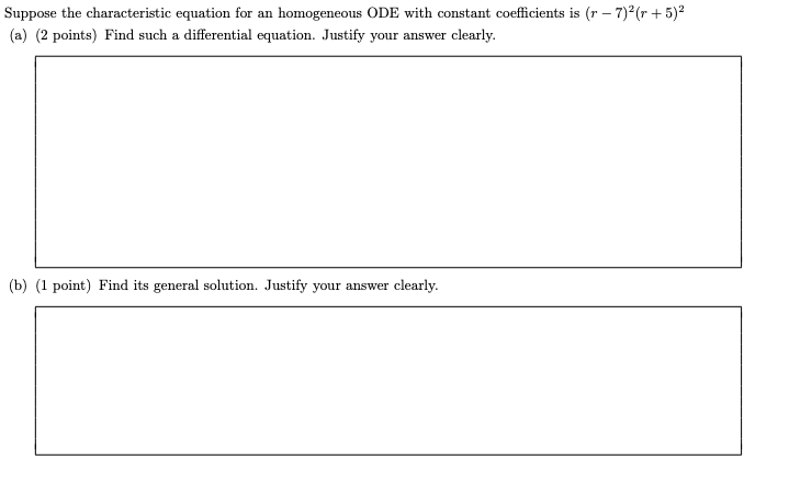 Solved Suppose the characteristic equation for an | Chegg.com