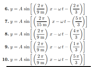 Solved A harmonic wave y = A sin[k 2 - wt-o), where A = 1 m, | Chegg.com