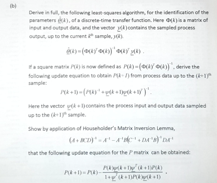 Solved Derive in full, the following least-squares | Chegg.com