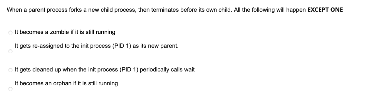Solved When a parent process forks a new child process, then | Chegg.com