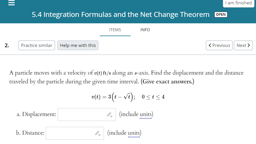 Solved 5.4 Integration Formulas and the Net Change Theorem | Chegg.com
