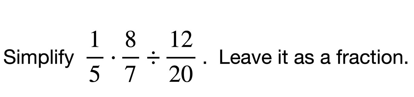 Solved Simplify 51⋅78÷2012. Leave it as a fraction. | Chegg.com