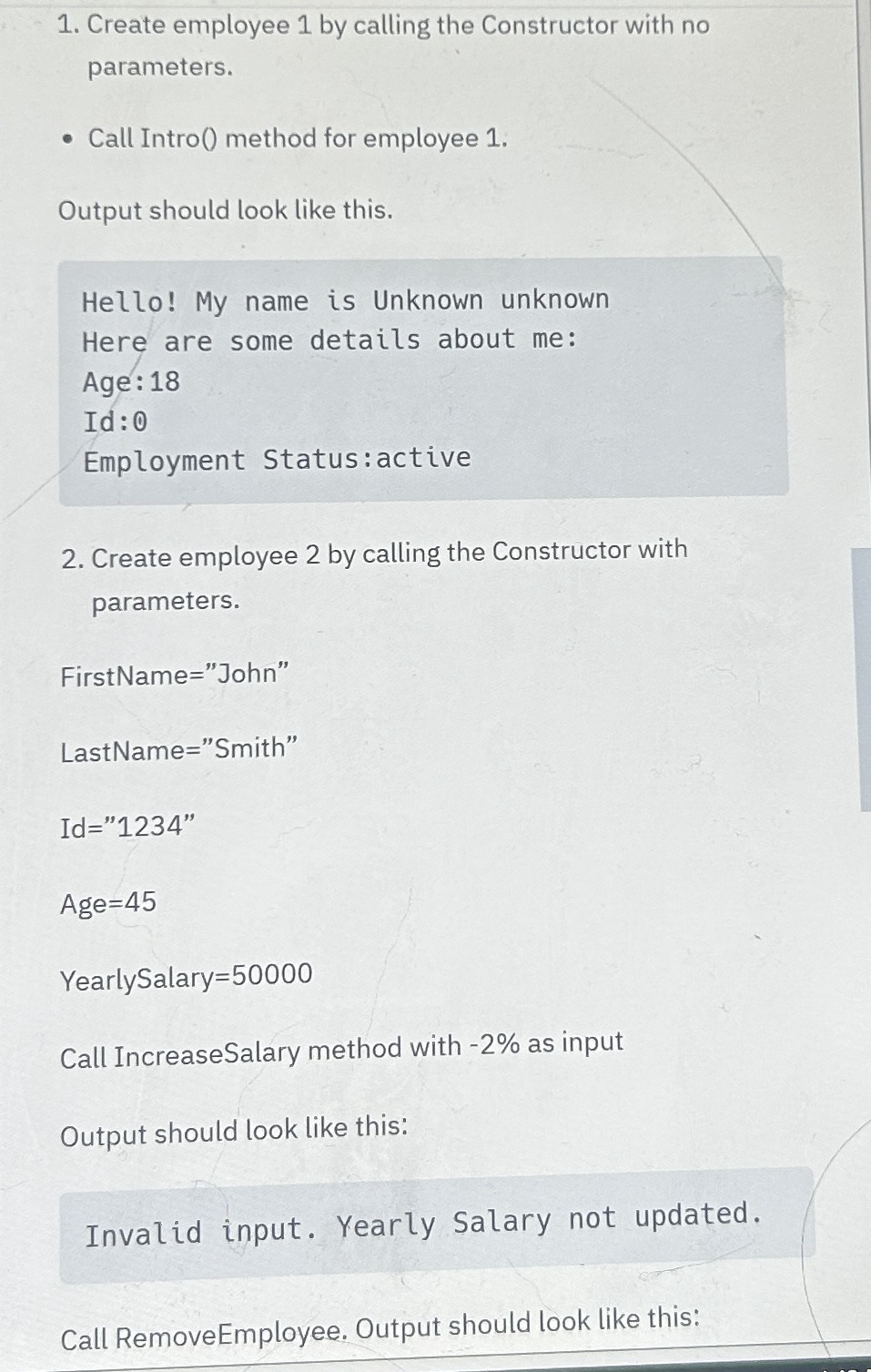 Solved 2. Update the Employee in Employee.cs PROPERTIES 3. | Chegg.com