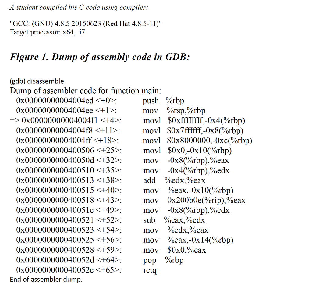 Solved A student compiled his C code using compiler: "GCC: | Chegg.com