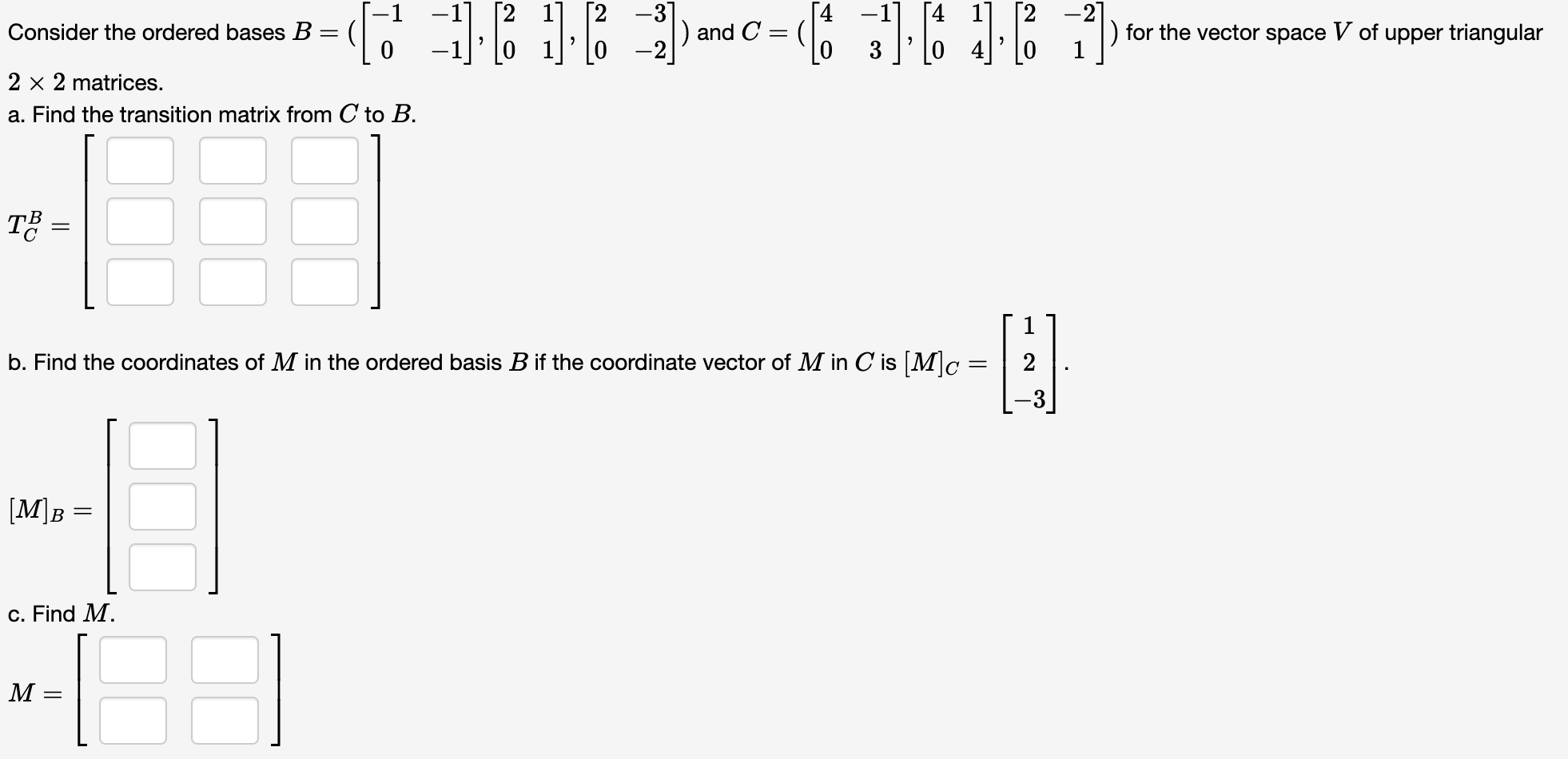 Solved Consider the ordered bases | Chegg.com