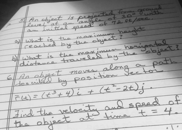 Solved An object is projected from ground level at an angle | Chegg.com