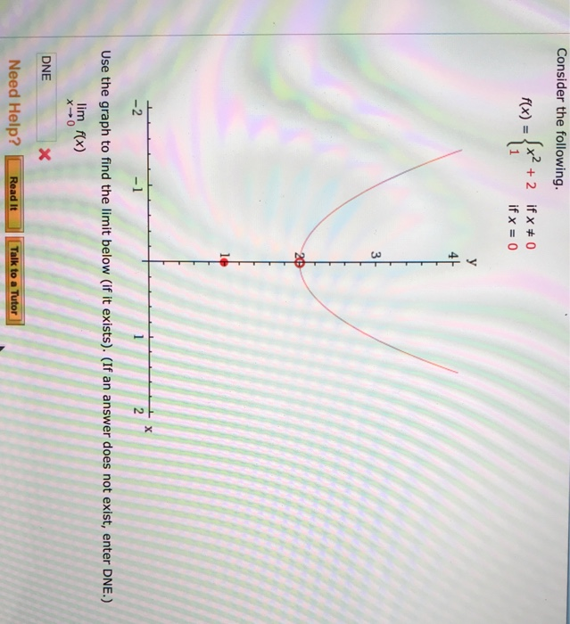 Solved Consider the following. f(x) =(x2 + 2 ifx#0 ifx=0 2 | Chegg.com