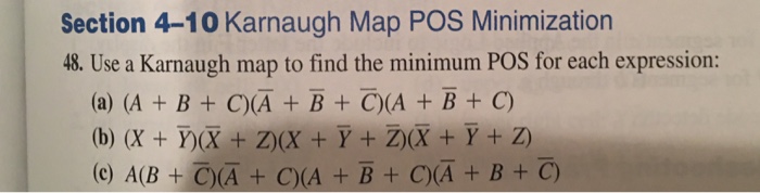 Solved Use a Karnaugh map to find the minimum POS for each | Chegg.com
