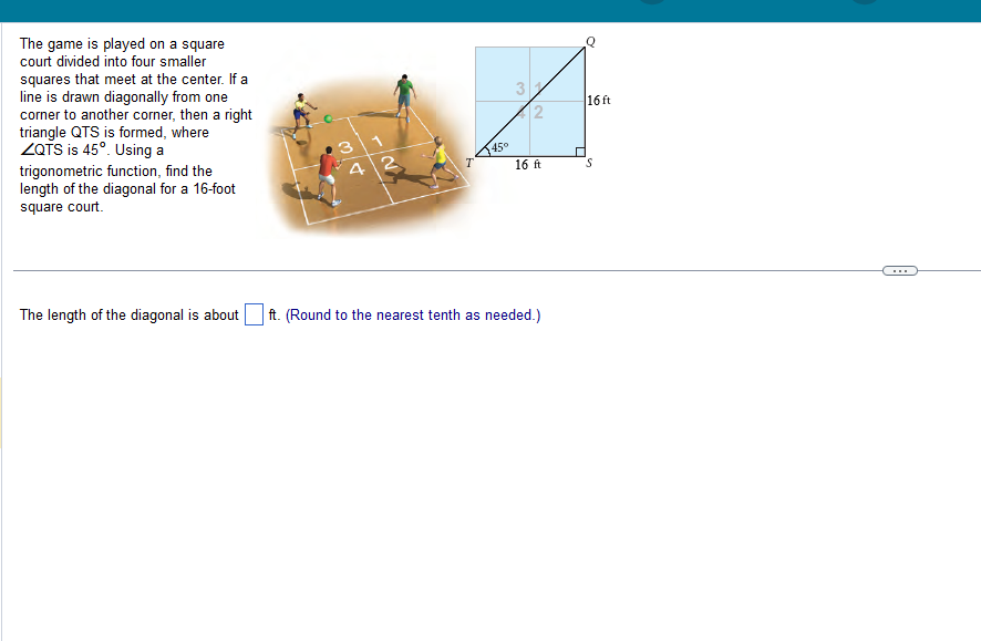 Solved The game is played on a square court divided into | Chegg.com