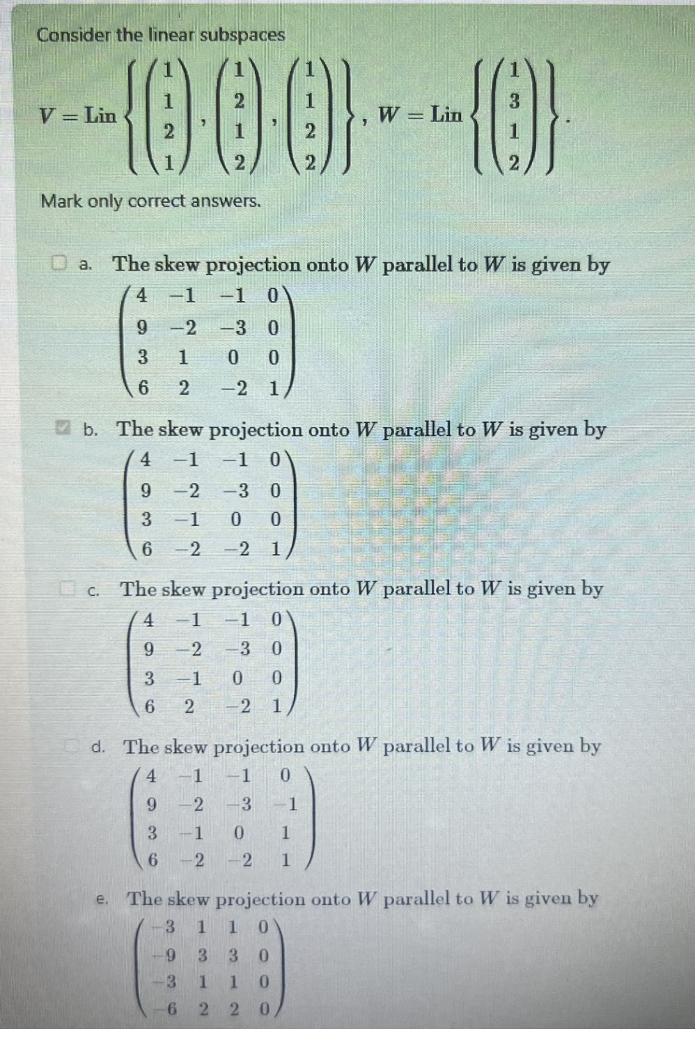 Solved Consider the linear | Chegg.com