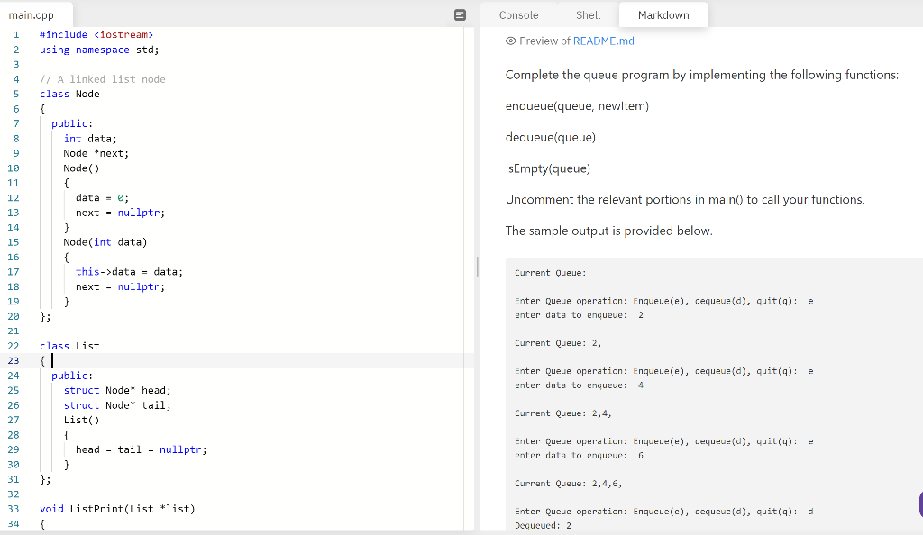 Solved Maincpp Console Shell Markdown 1 Include Using 1254