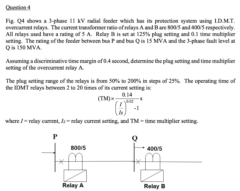 Fig. Q4 shows a 3-phase 11kV radial feeder which has | Chegg.com