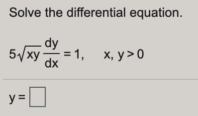 Solved sin 5x Check whether the function y is a solution of | Chegg.com