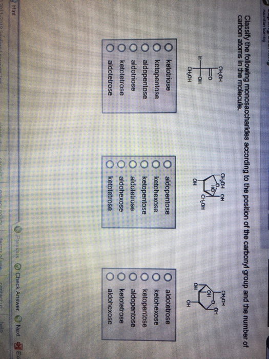 Solved Classify the following monosaccharides according to | Chegg.com Solved Classify the following monosaccharides according to | Chegg.com